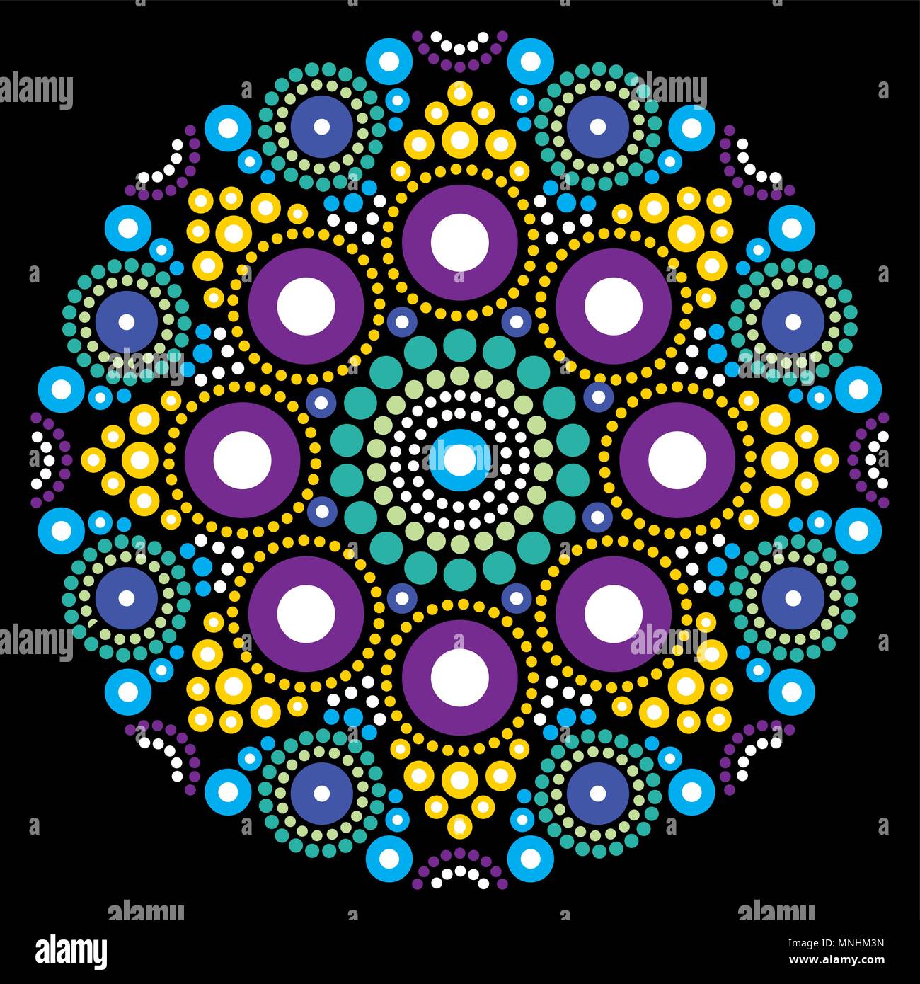 Mandala art vectoriel, Australian dot painting design décoratif, l'art ...