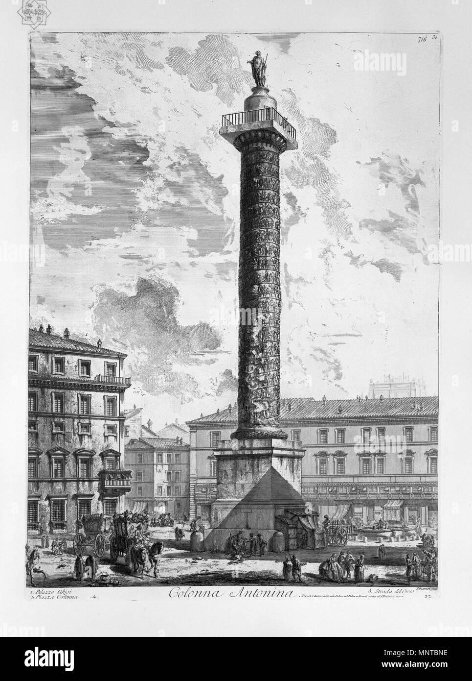 Colonne d'antonine Banque d'images noir et blanc - Alamy