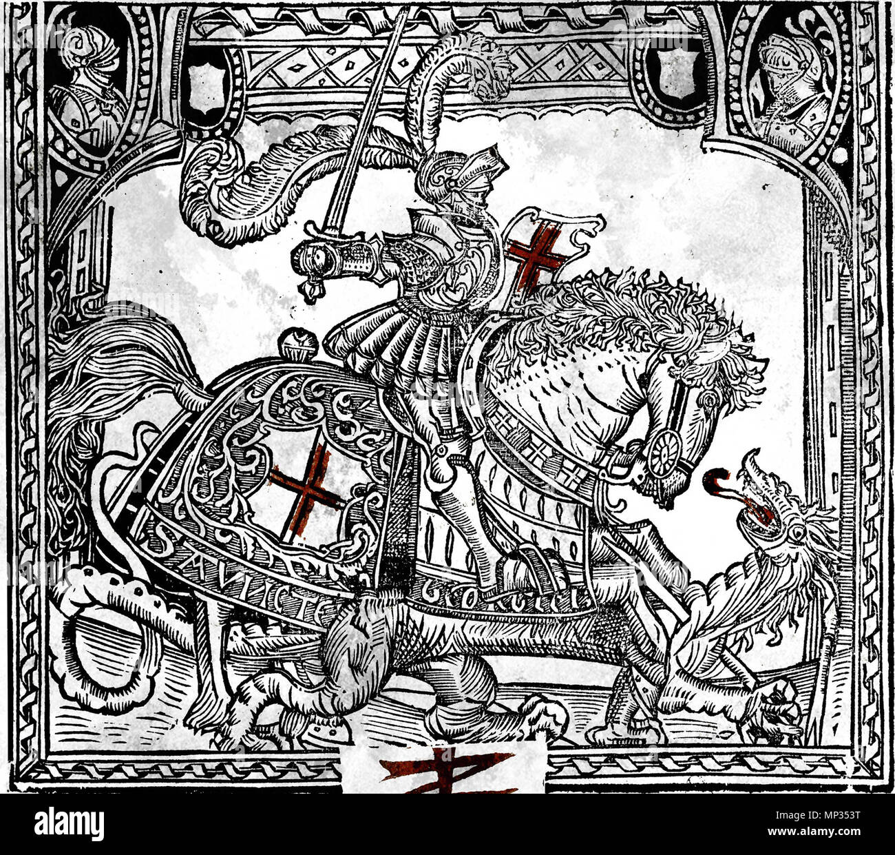 Knight fighting with dragon Banque de photographies et d’images à haute ...