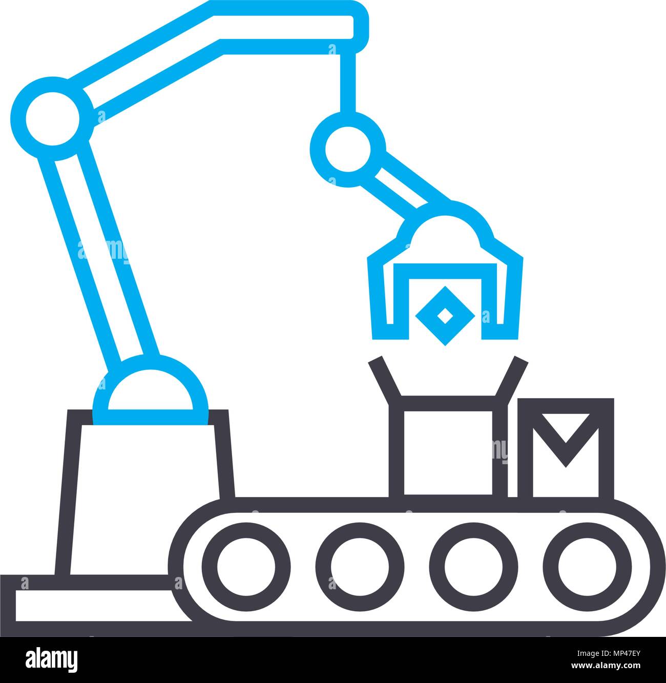 L'icône de la ligne de production concept linéaire. La ligne ligne de ...