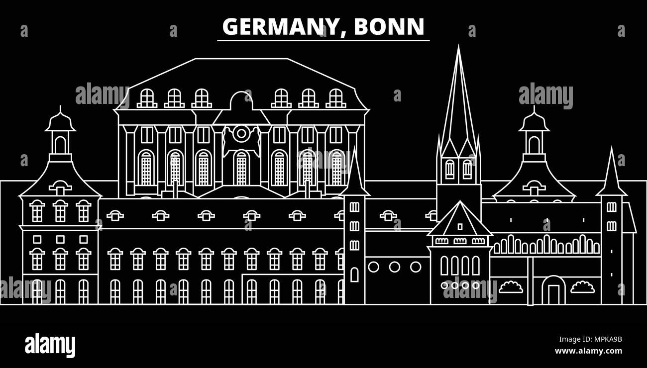 Skyline silhouette de Bonn. Allemagne - Bonn Ville vecteur linéaire ...