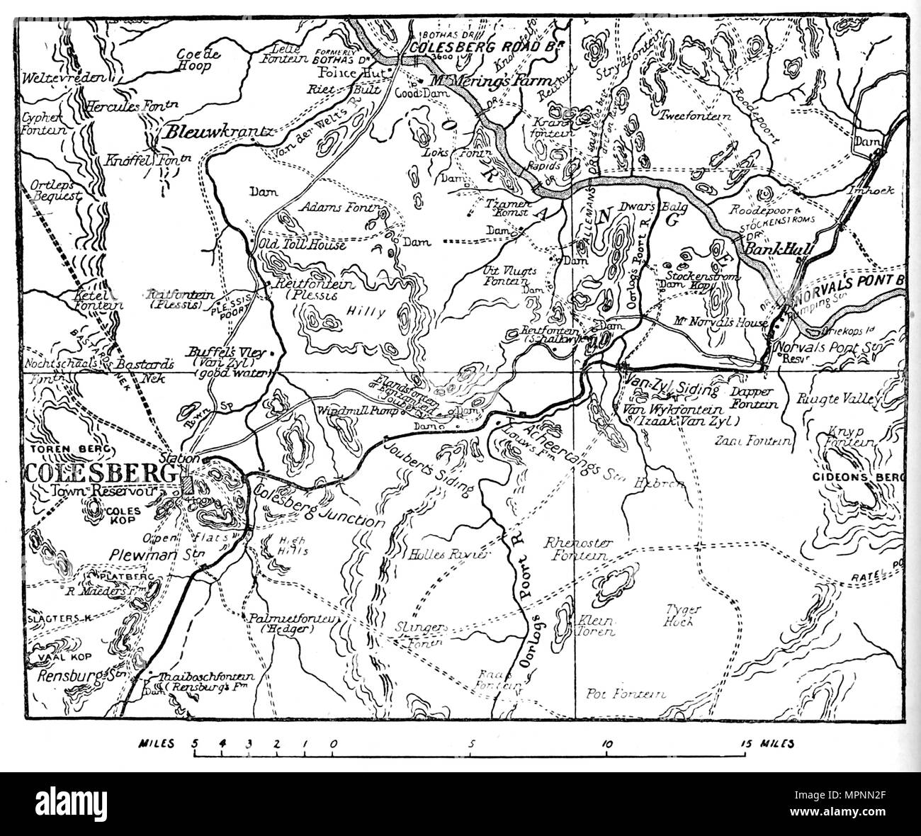 Boer war map Banque d'images noir et blanc - Alamy