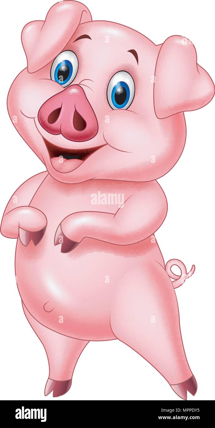 Le cochon timide Banque d'images vectorielles - Alamy