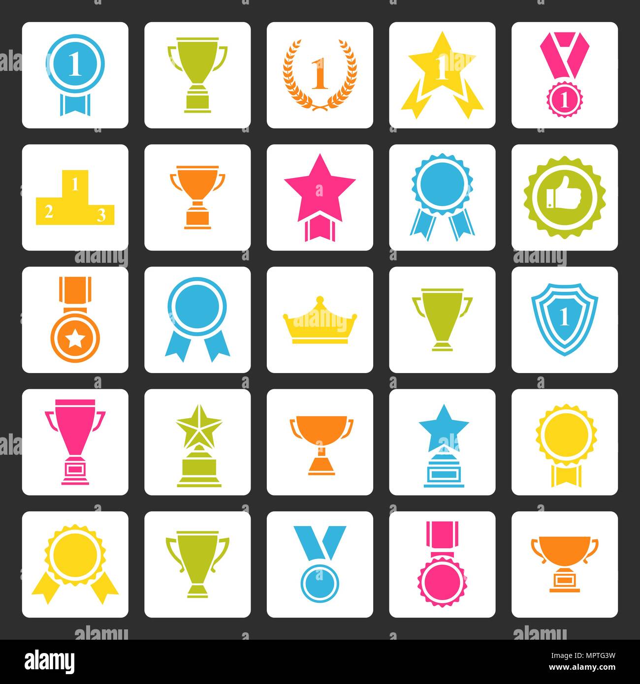 Award icons set.Vector collection prix.Trophy signe.couronne de laurier ...