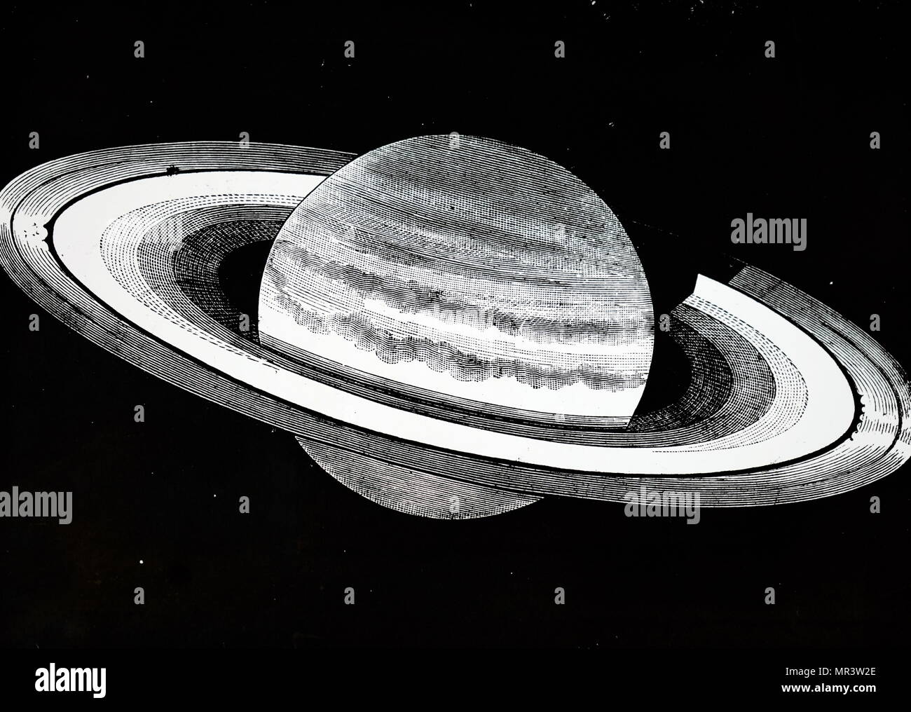 Gravure représentant la planète Saturne par Étienne Léopold Trouvelot ...