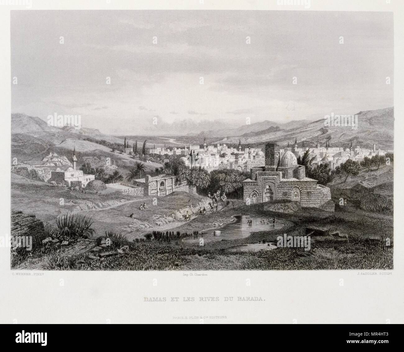 Gravure de la ville de damas Banque de photographies et d’images à ...