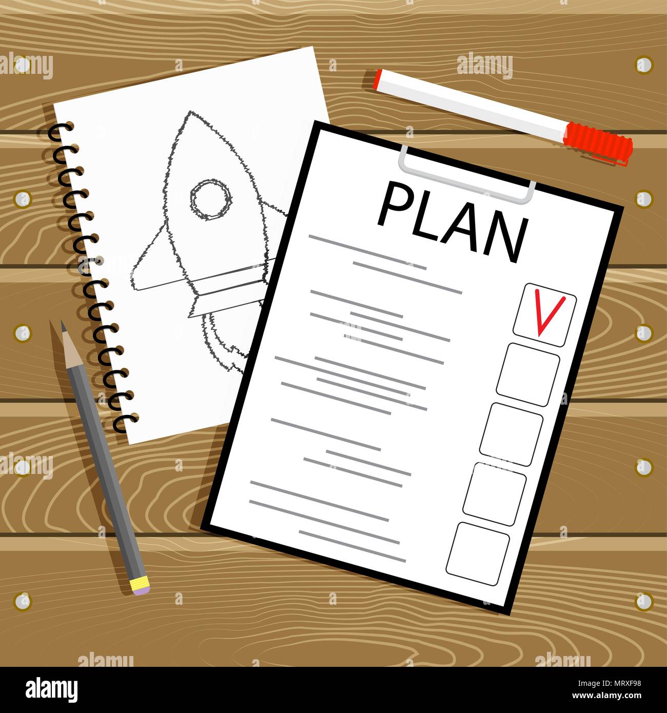 Plan et nouveau projet de démarrer. Début et de commencer, d'affaires ...