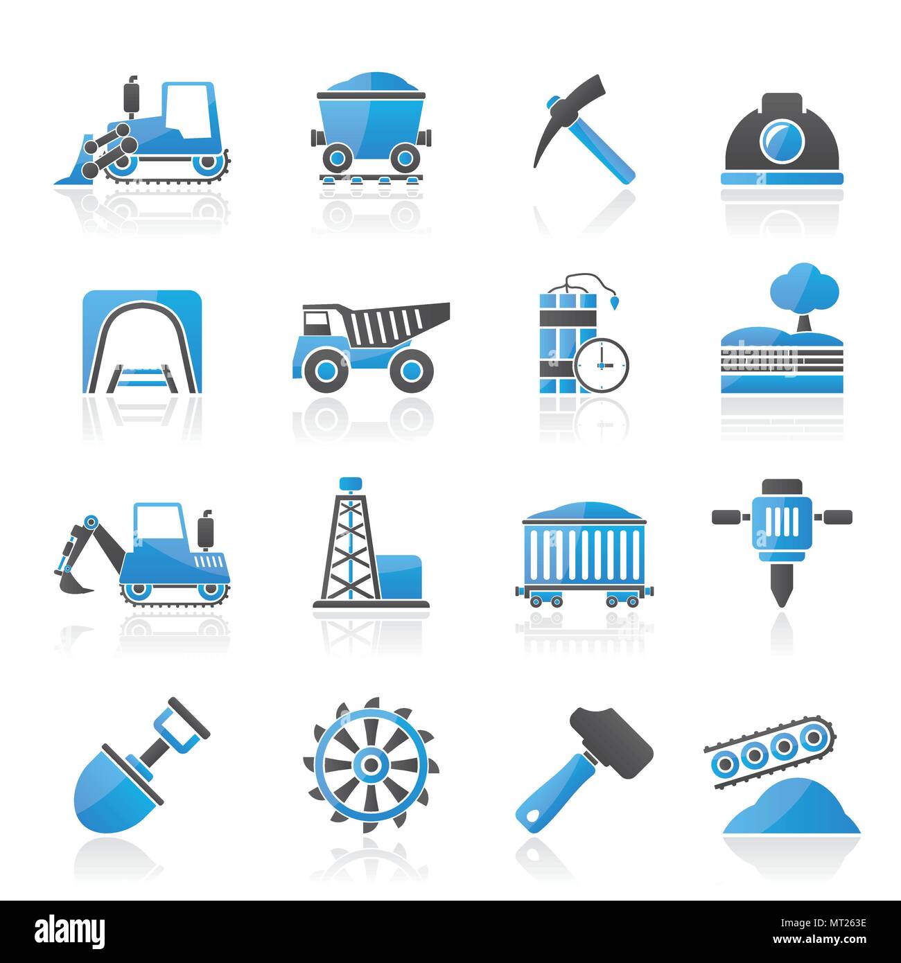 Les icônes de l'industrie des mines et des carrières - vector icon set ...