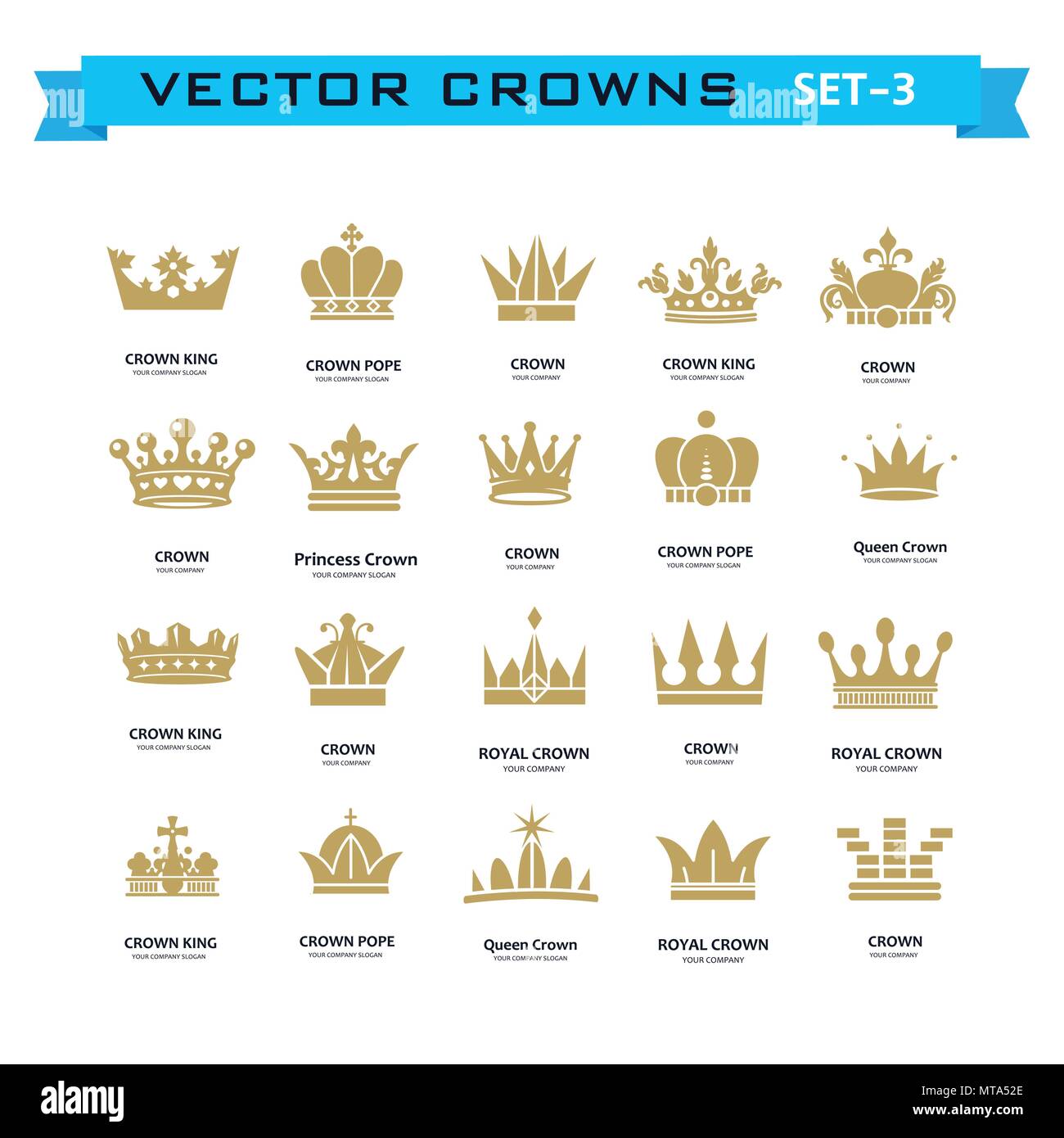 Vector collection de creative le roi, la reine, la princesse, le pape ...