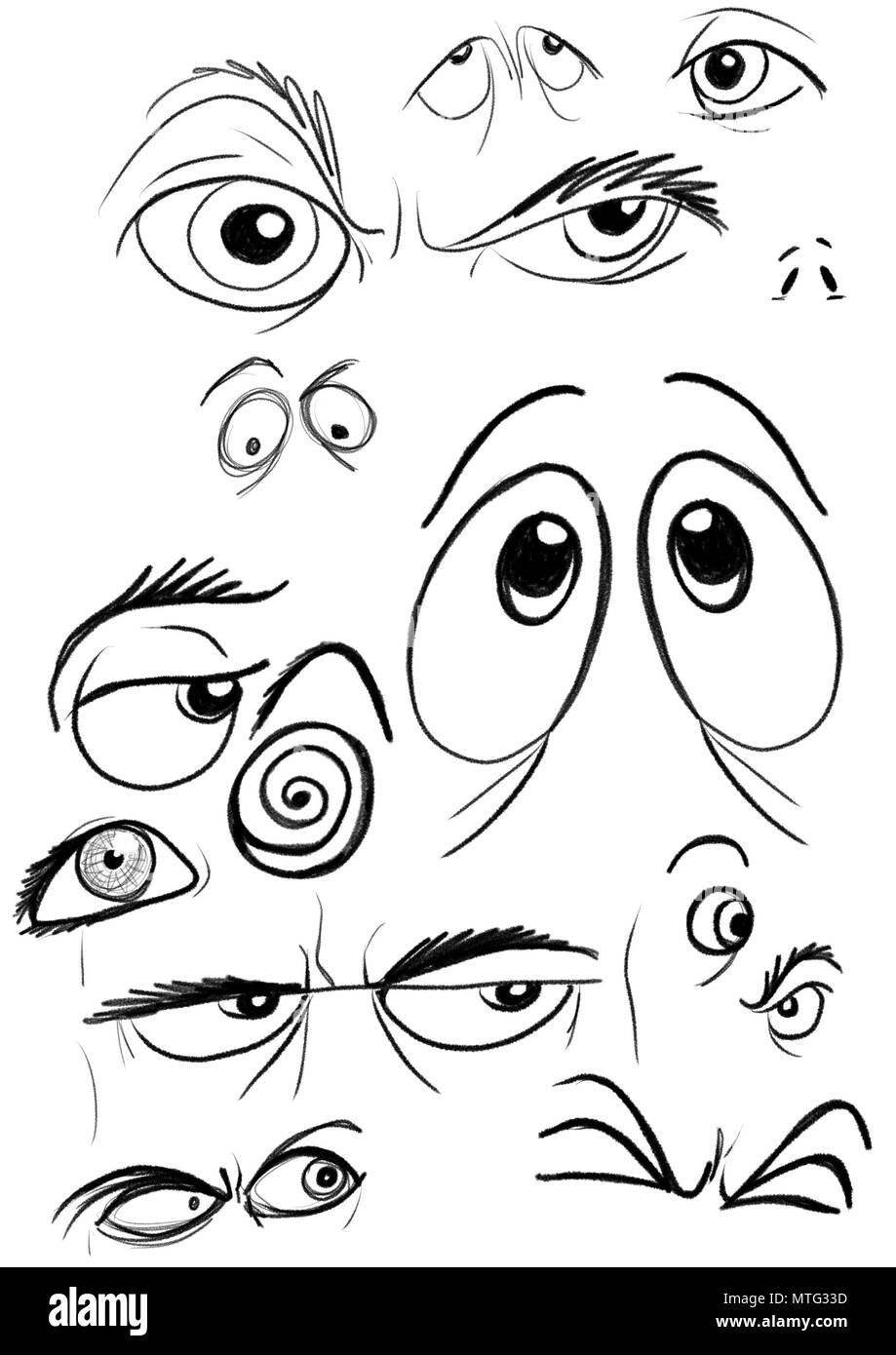 Feuille de personnage Banque d'images noir et blanc - Alamy