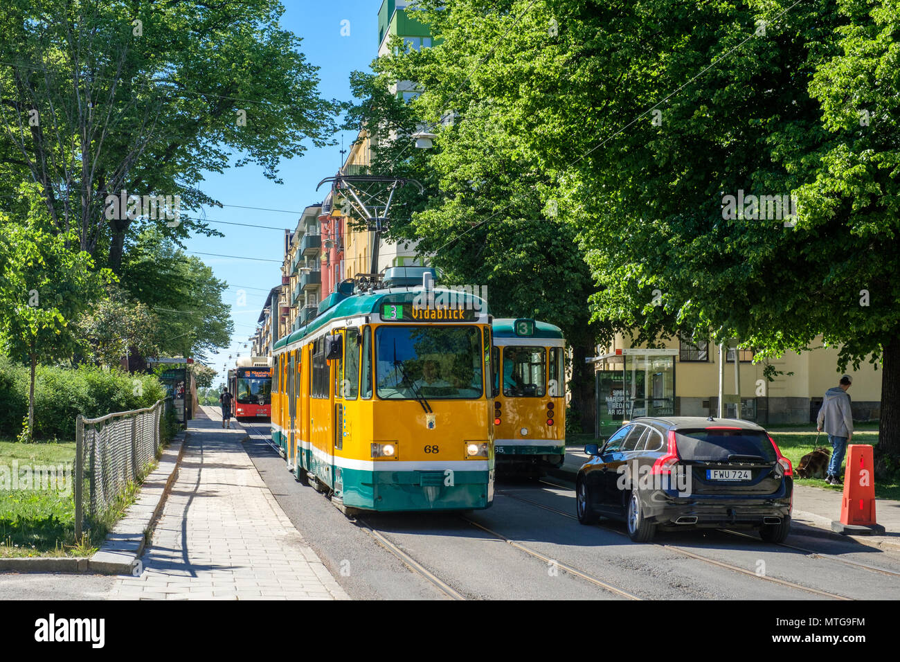 Voies de tram vert Banque de photographies et d’images à haute ...