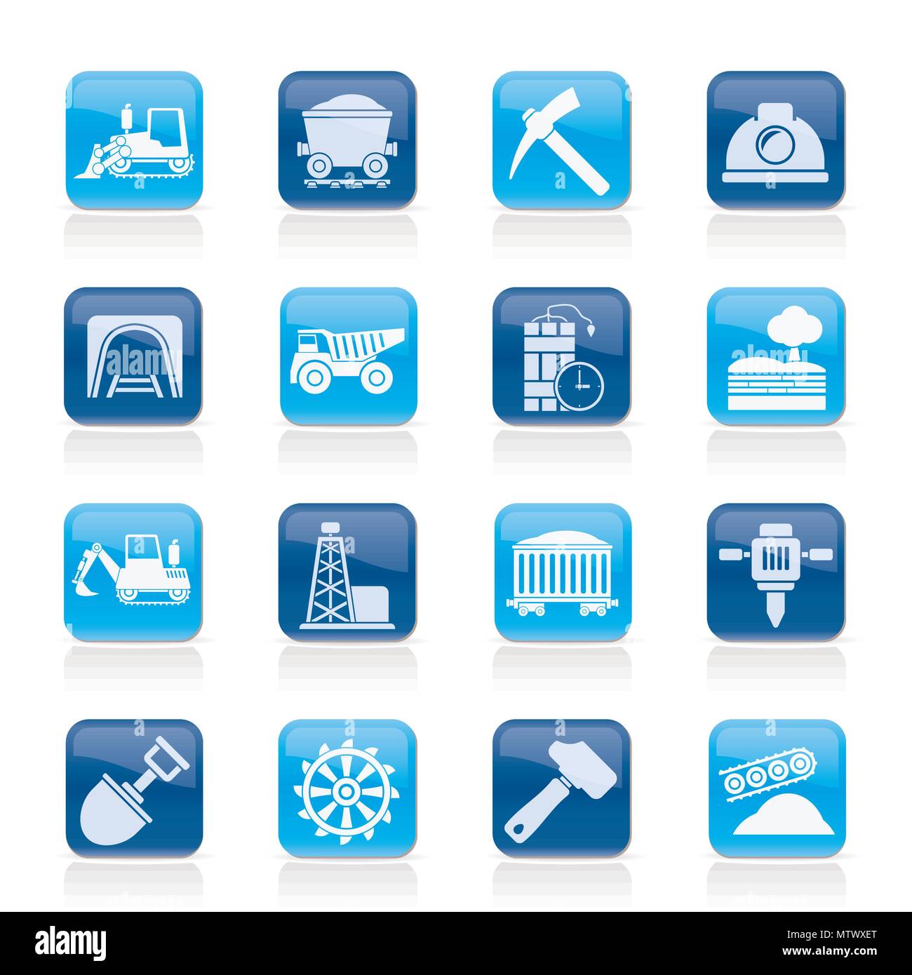Les icônes de l'industrie des mines et des carrières - vector icon set ...