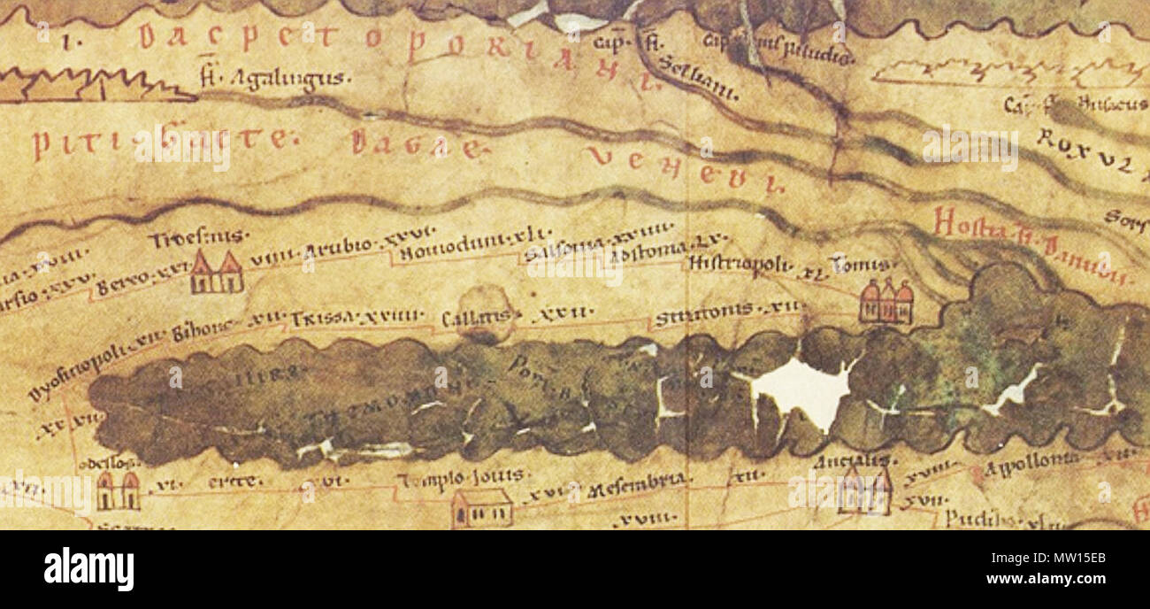 . Table de Peutinger, centrée sur Noviodunum . 5e siècle 16e siècle ...