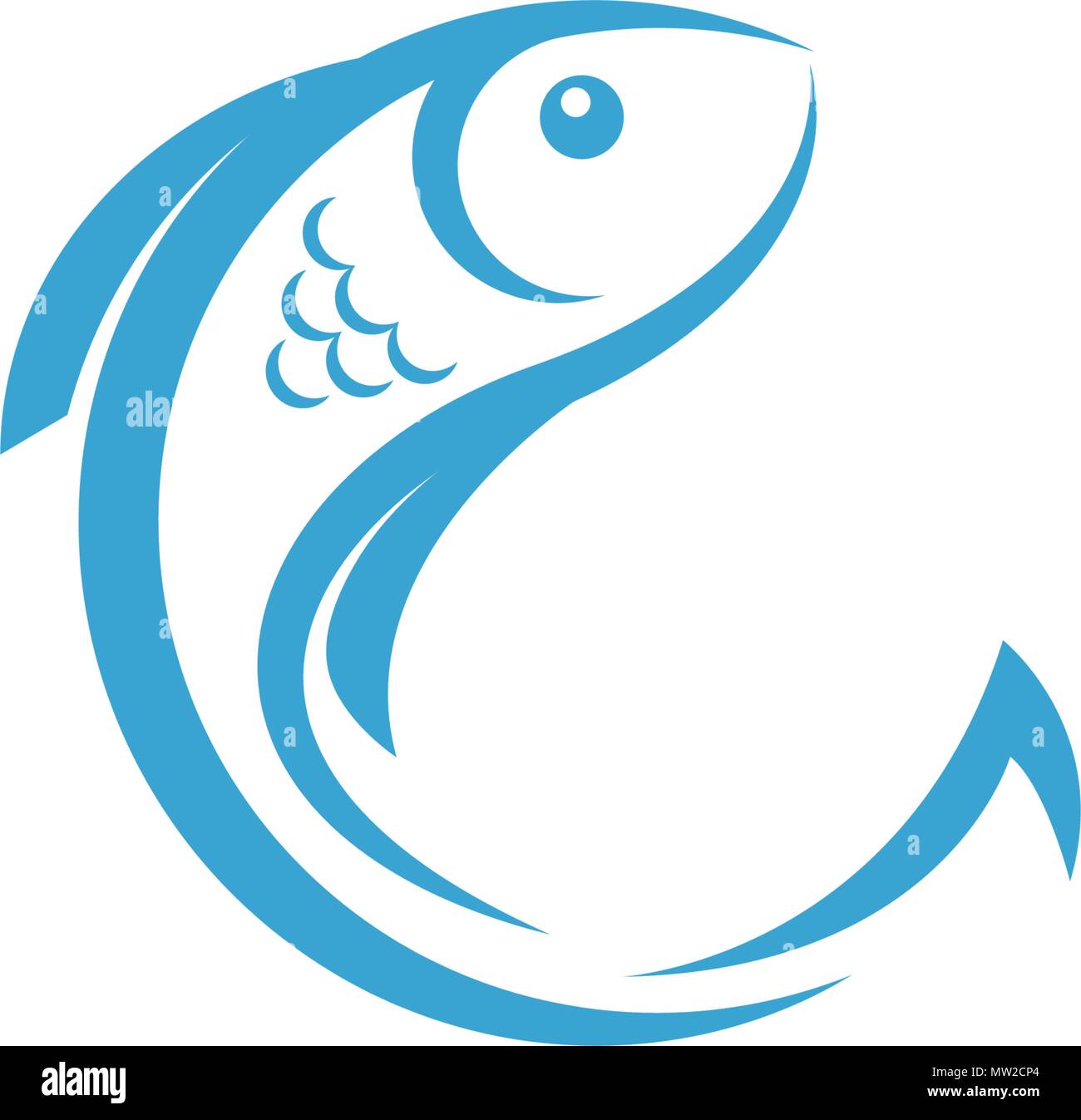 L'icône poisson logo illustration vectorielle, conception du modèle ...