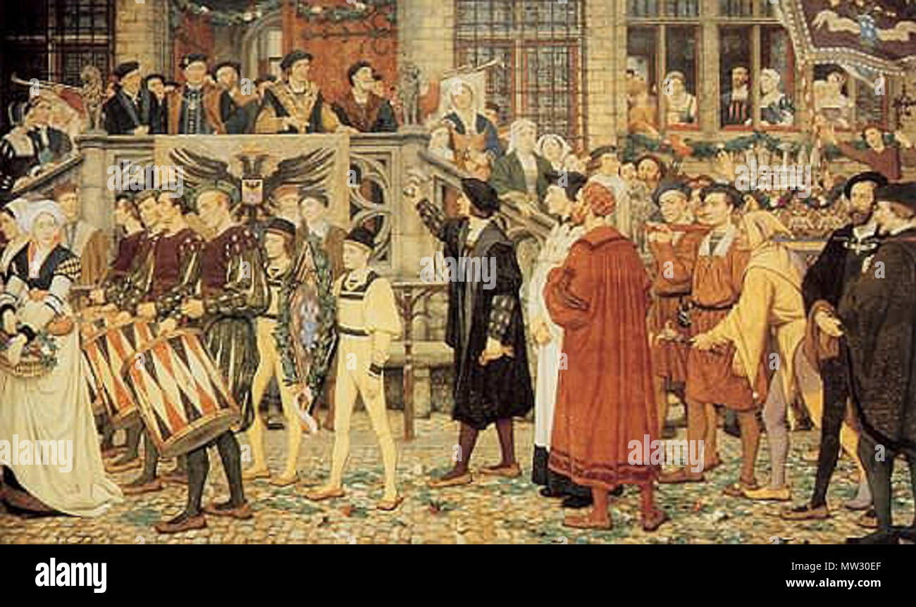 . Nederlands : 'Optocht van de rederijkerskamer "De Violieren" en 1539 ...