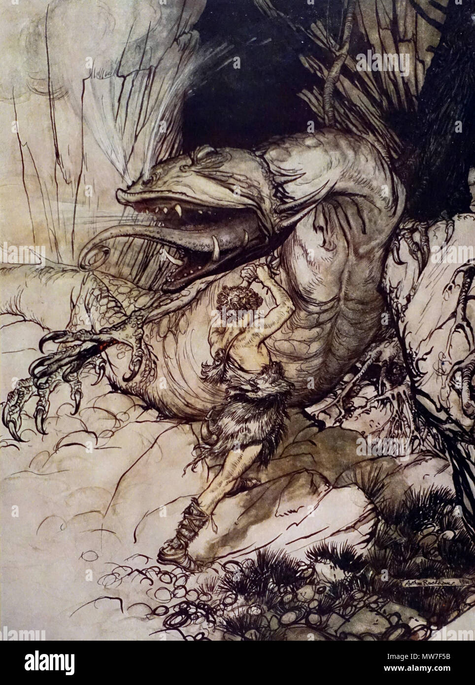 Arthur Rackham - Siegfried tue Fafner Photo Stock - Alamy