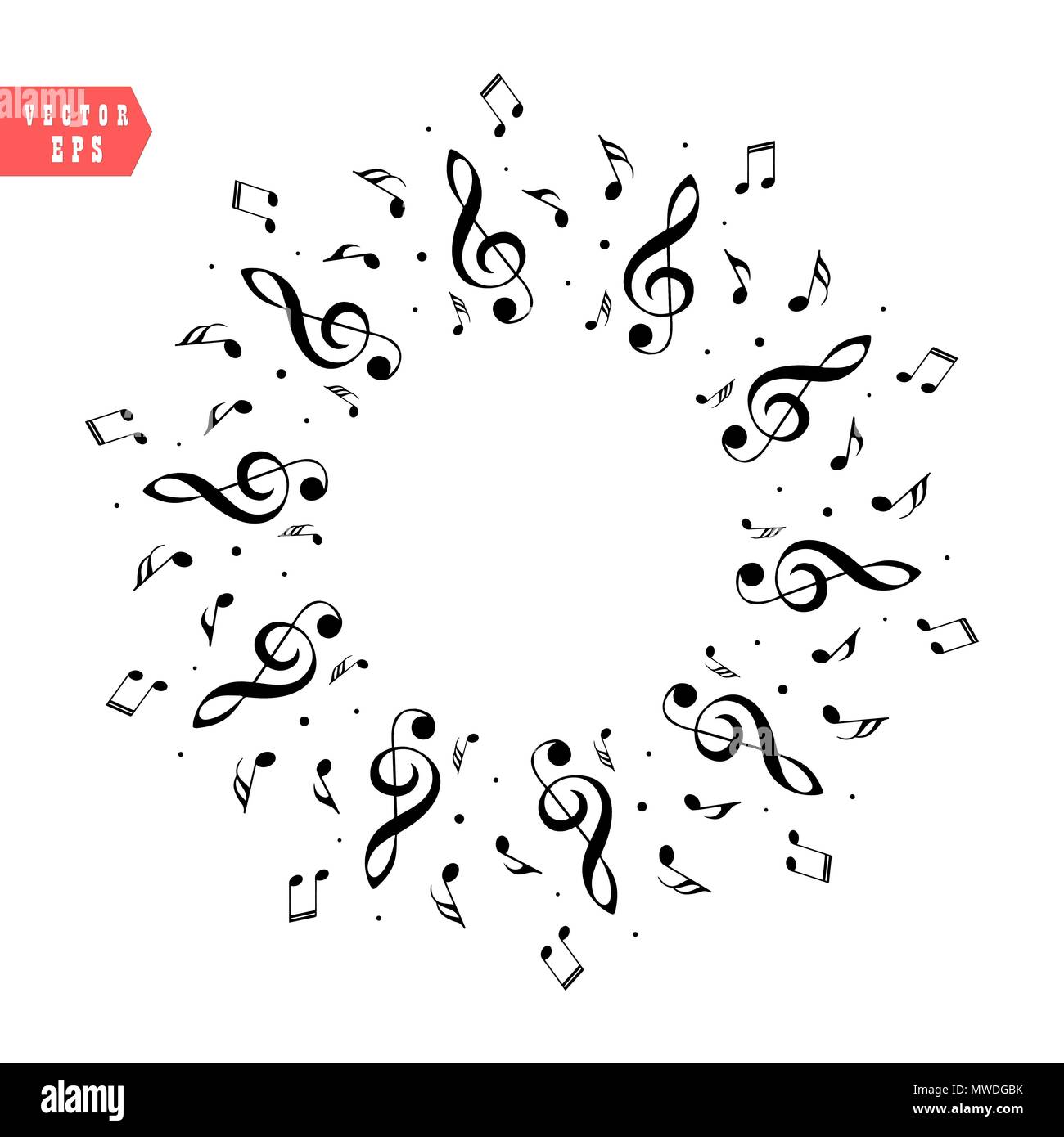 Note de musique note. Décoration de notes de musique dans la forme d'un ...