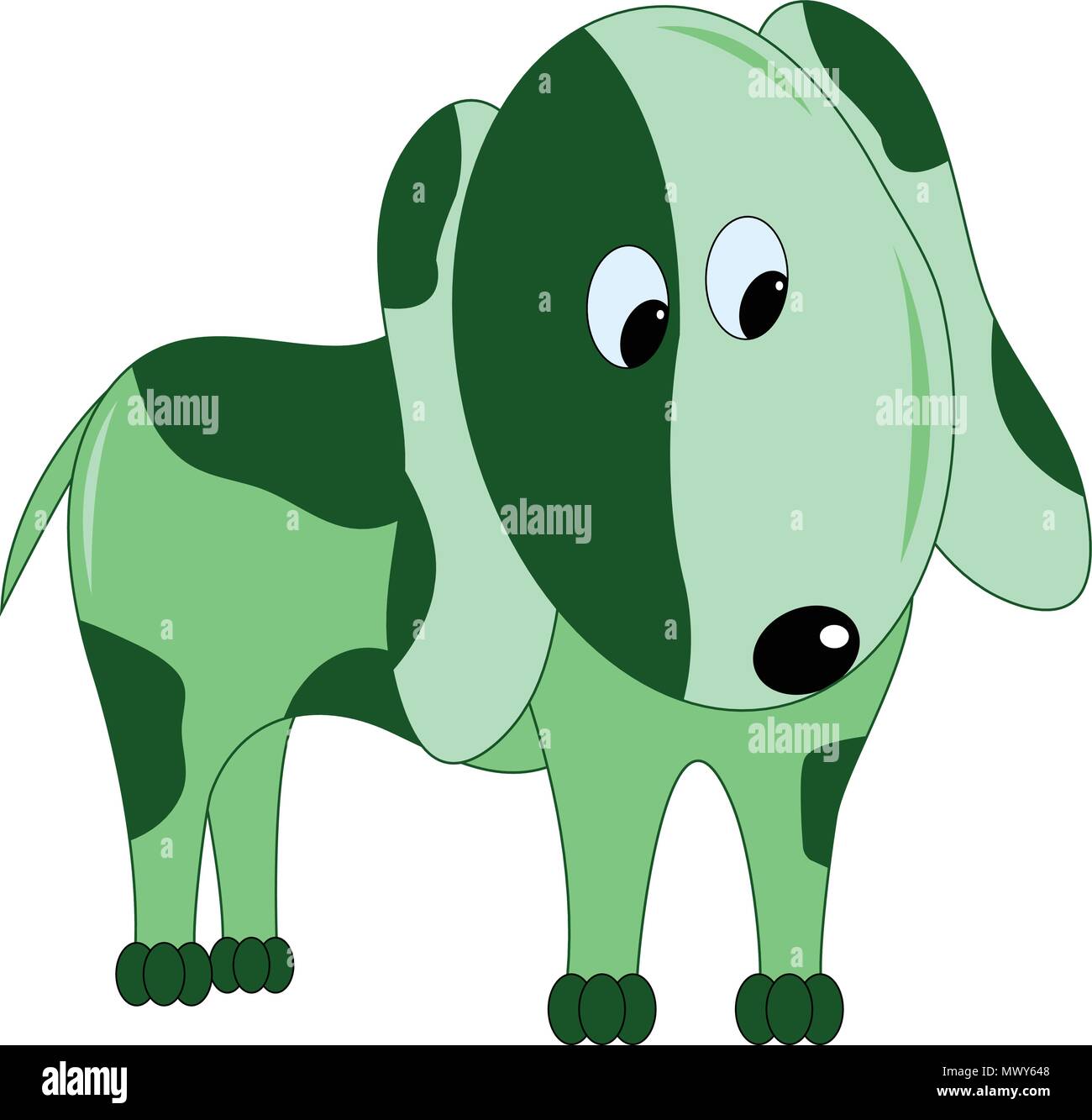 Chien vert cartoon vector illustration Image Vectorielle Stock - Alamy