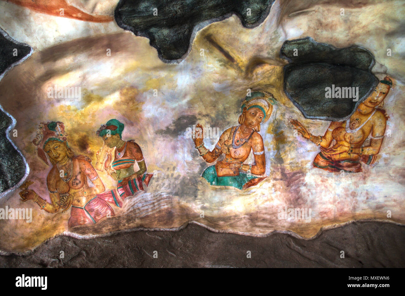 Les célèbres fresques de la jeune fille de Sigiriya ont été peints dans ...