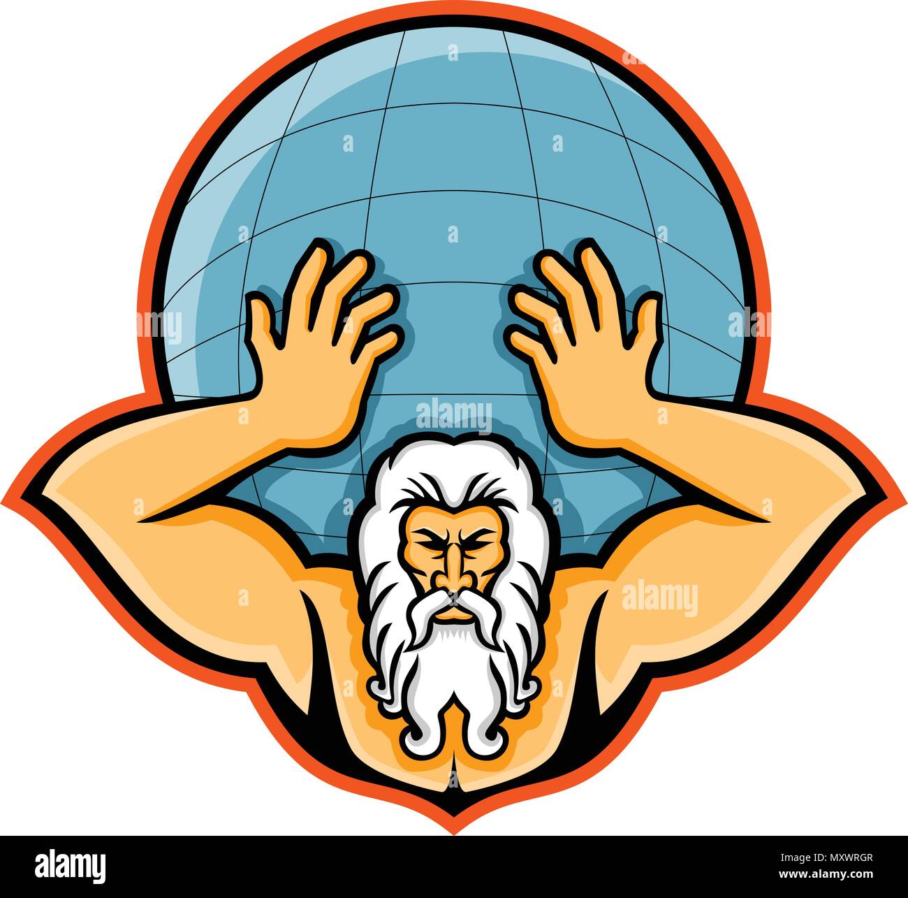 L'icône de mascotte illustration de chef de l'Atlas, un Titan dans la ...
