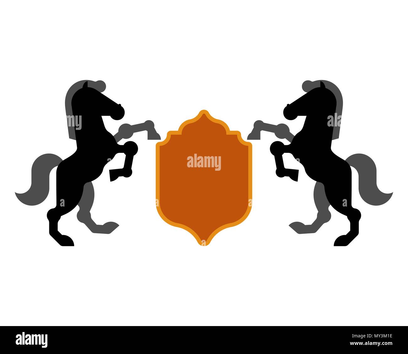 Cheval Noir et symbole héraldique de l'écran. Royal Horse pour ...