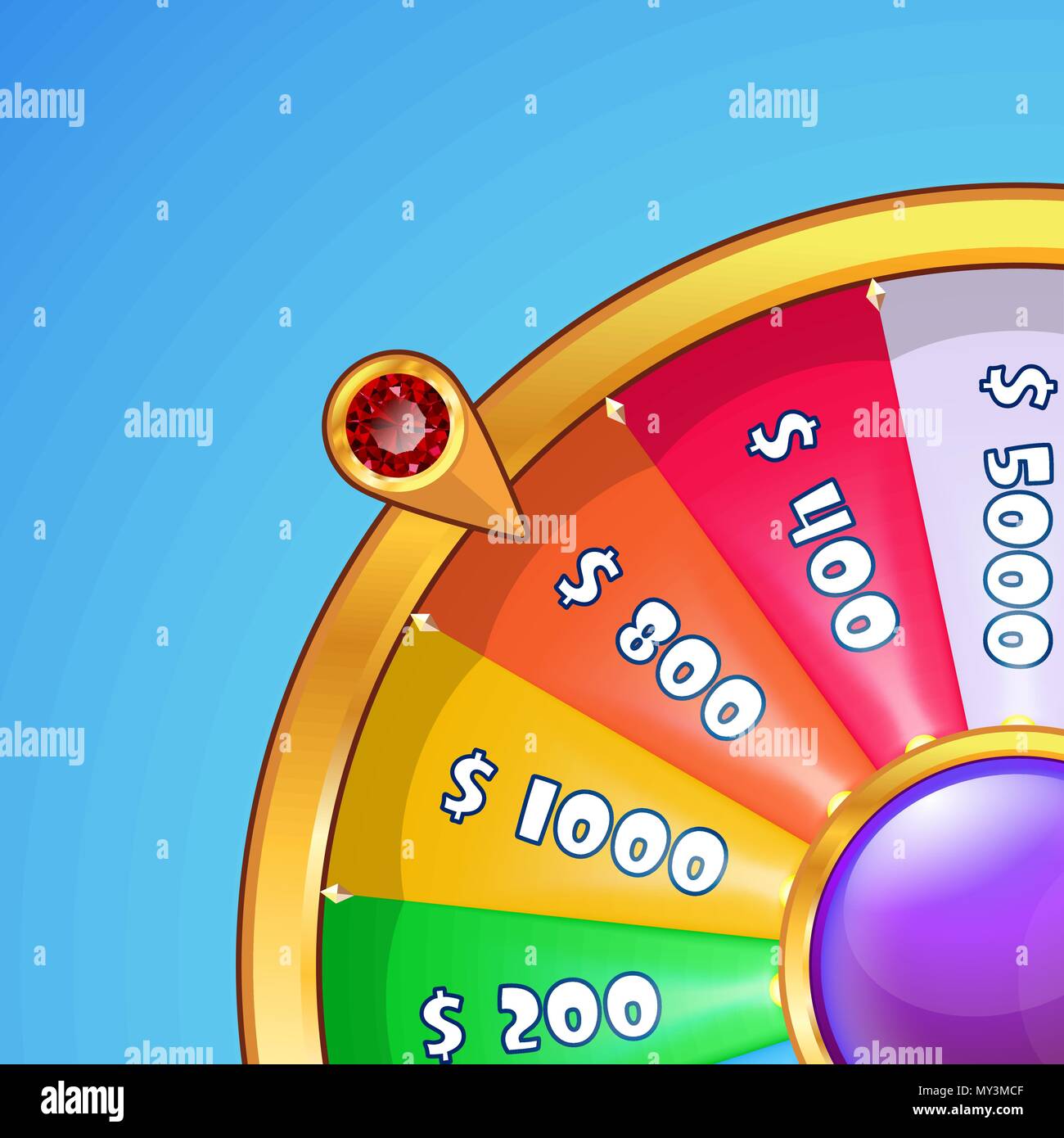 Tourner la roue de la fortune réaliste Image Vectorielle Stock - Alamy