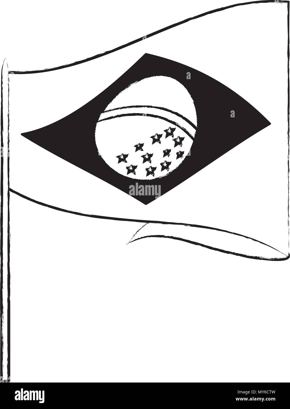 L'icône du drapeau du Brésil sur fond blanc, vector illustration Image ...