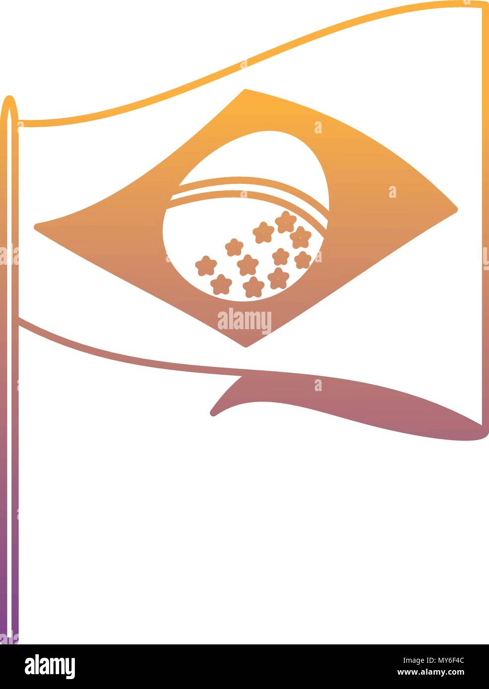 L'icône du drapeau du Brésil sur fond blanc, vector illustration Image ...