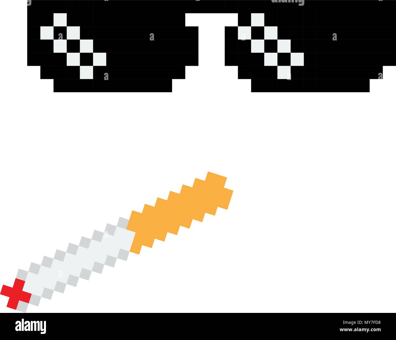 Icône vecteur pixel lunettes Pixel Art patron gangster ou verres de ...