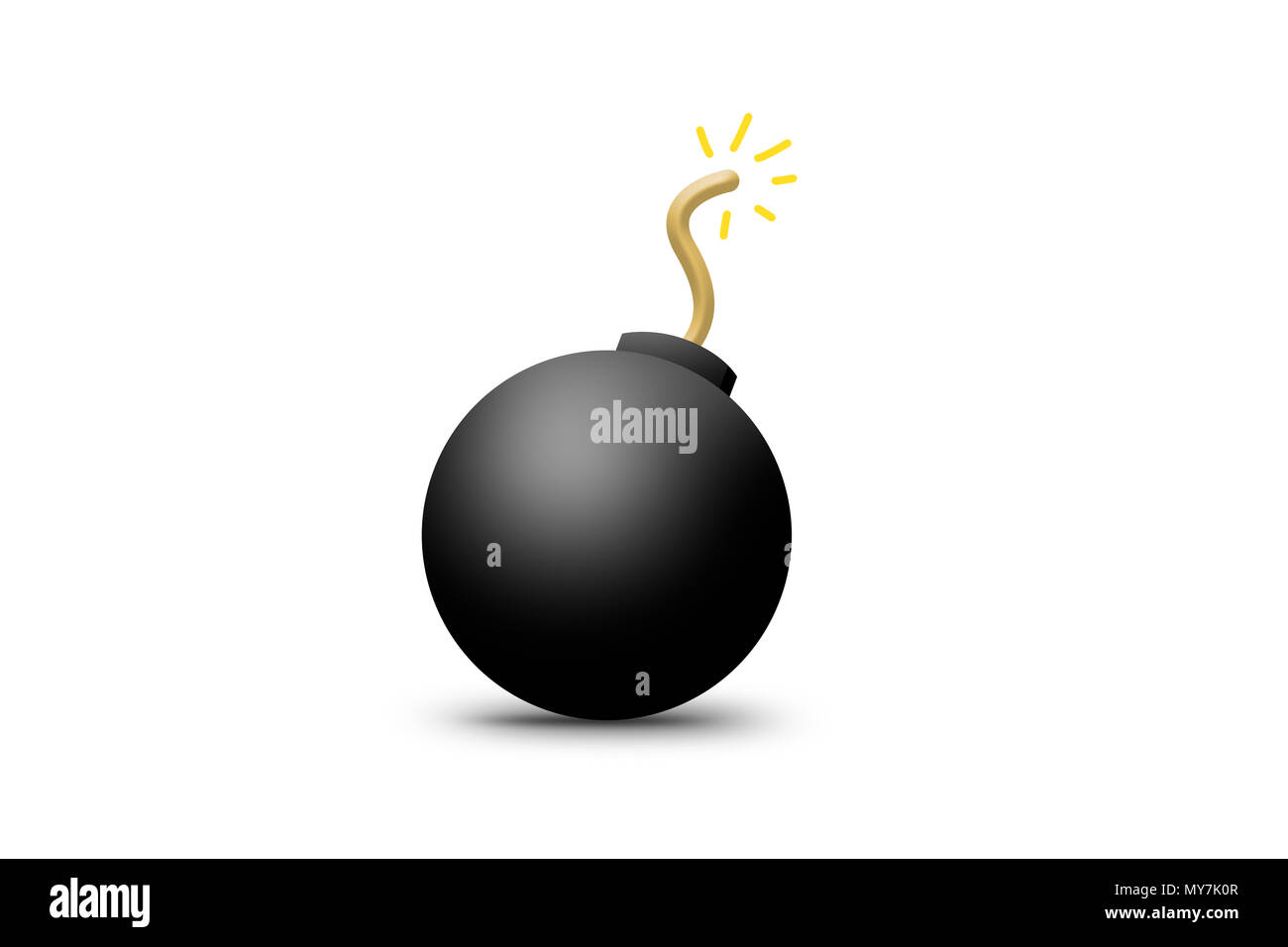 Black cartoon bomb isolated on Banque de photographies et d’images à ...