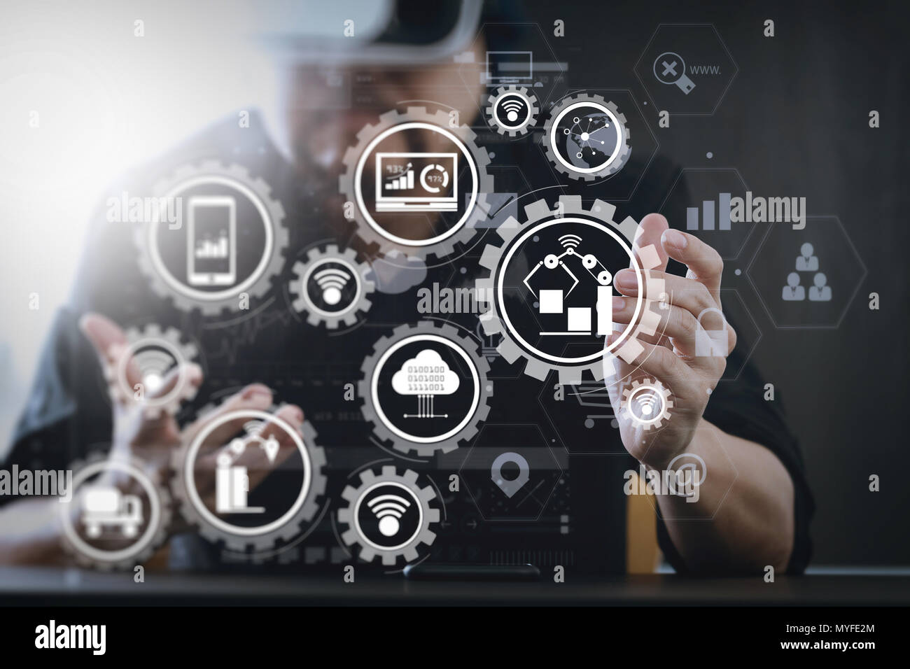 Iot industrial background Banque de photographies et d’images à haute ...