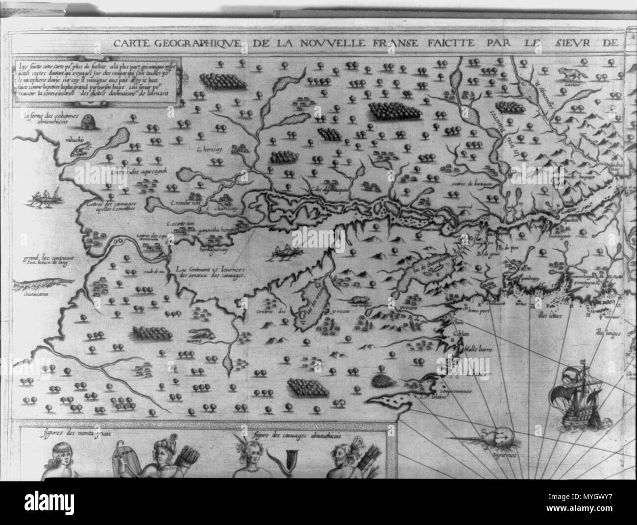 Carte géographique de la Nouvelle Franse faictte par le Sieur de ...