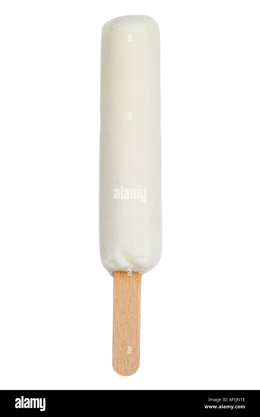 La crème glacée sur un bâton de glace icecream lait-crème été isolé sur ...
