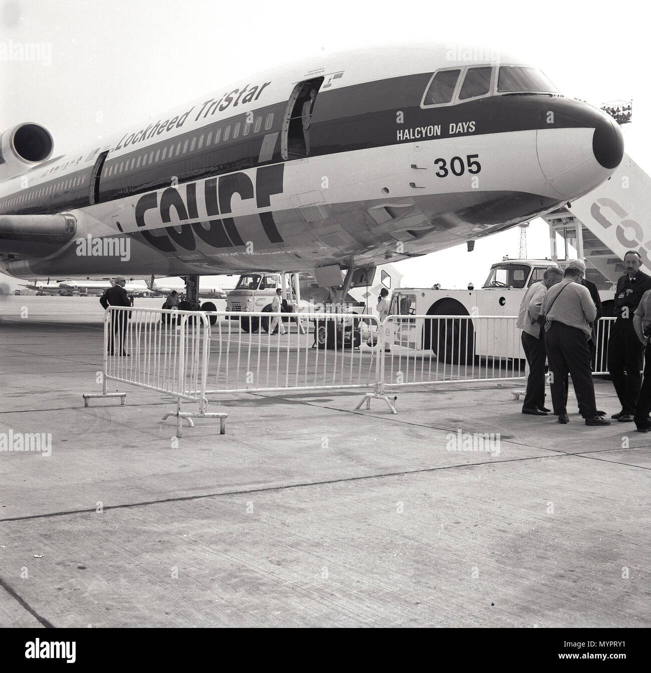 1972, tableau historique d'un avion Lockheed Tristar, la livrée de son ...