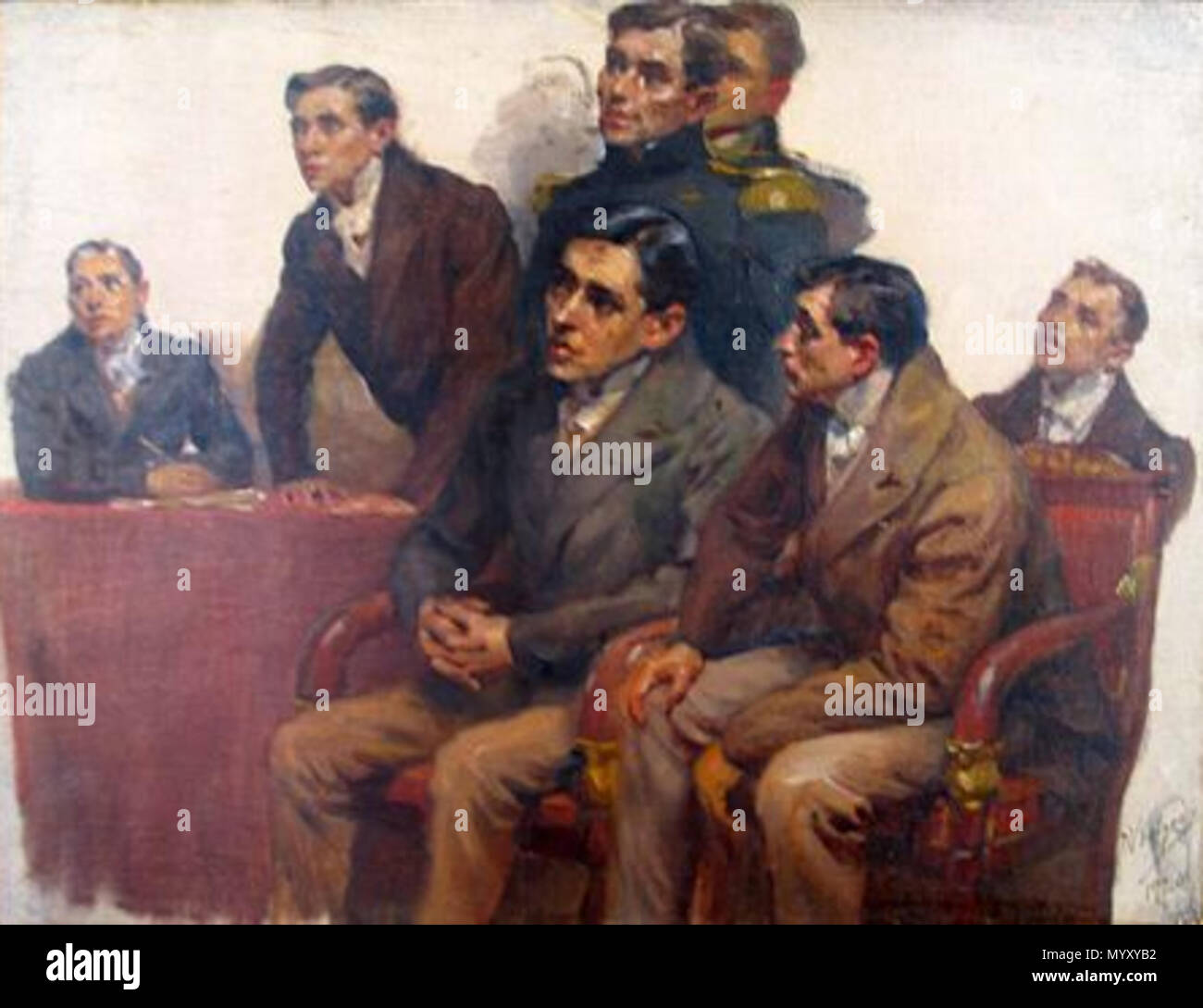 31 Estudo de figuras humanas para un Constituintes Cortes tela de 1821 ...