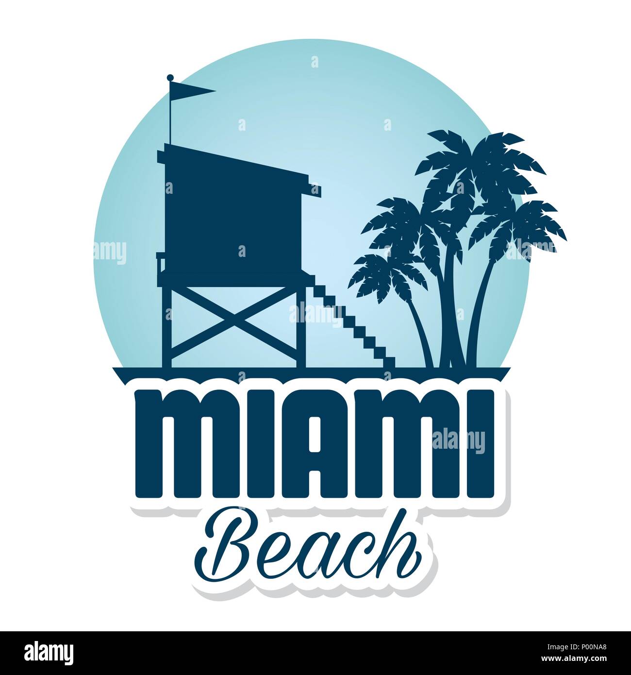 Symbole de la plage de miami Banque d'images vectorielles - Alamy