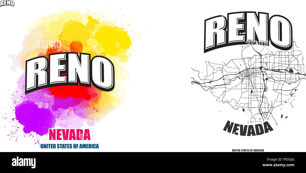 Carte de typographie nevada Banque d'images vectorielles - Alamy