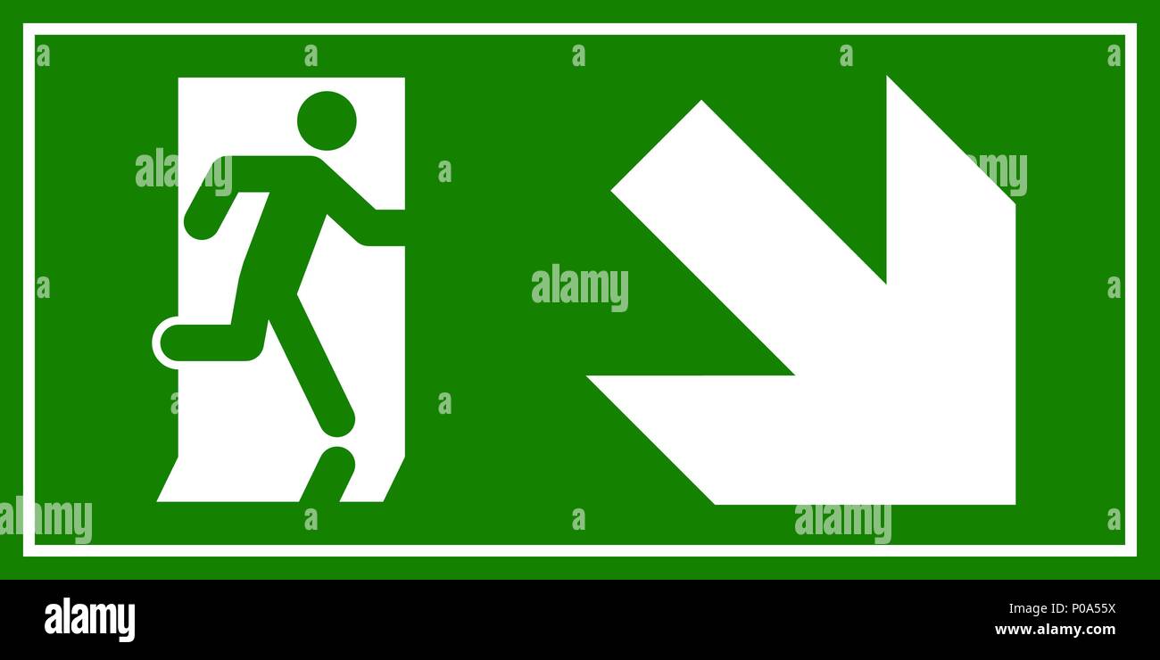 Panneau de sortie d'urgence. Man running out sortie de secours Image ...