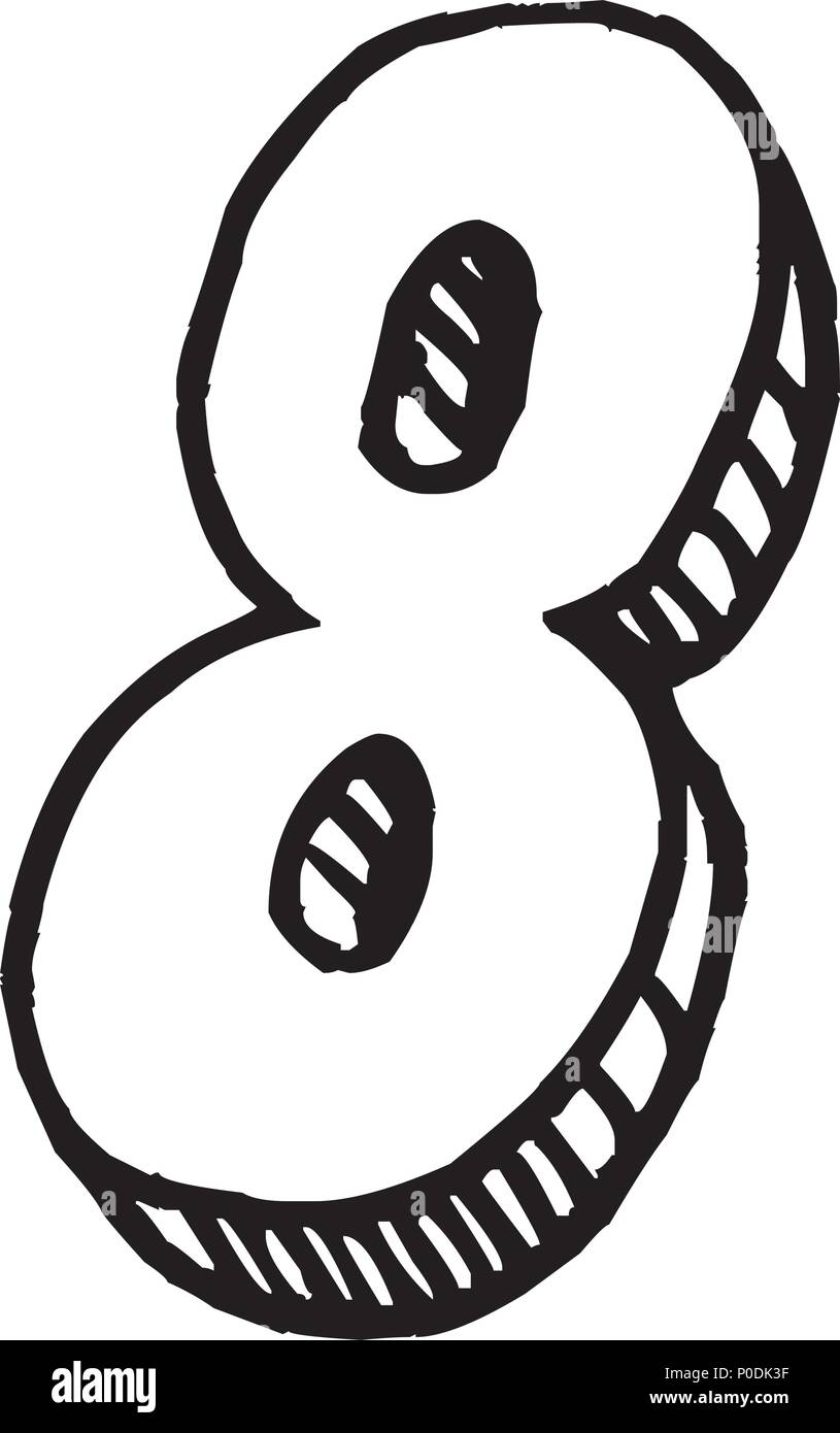 Le nombre huit icône sur fond blanc, vector illustration Image ...