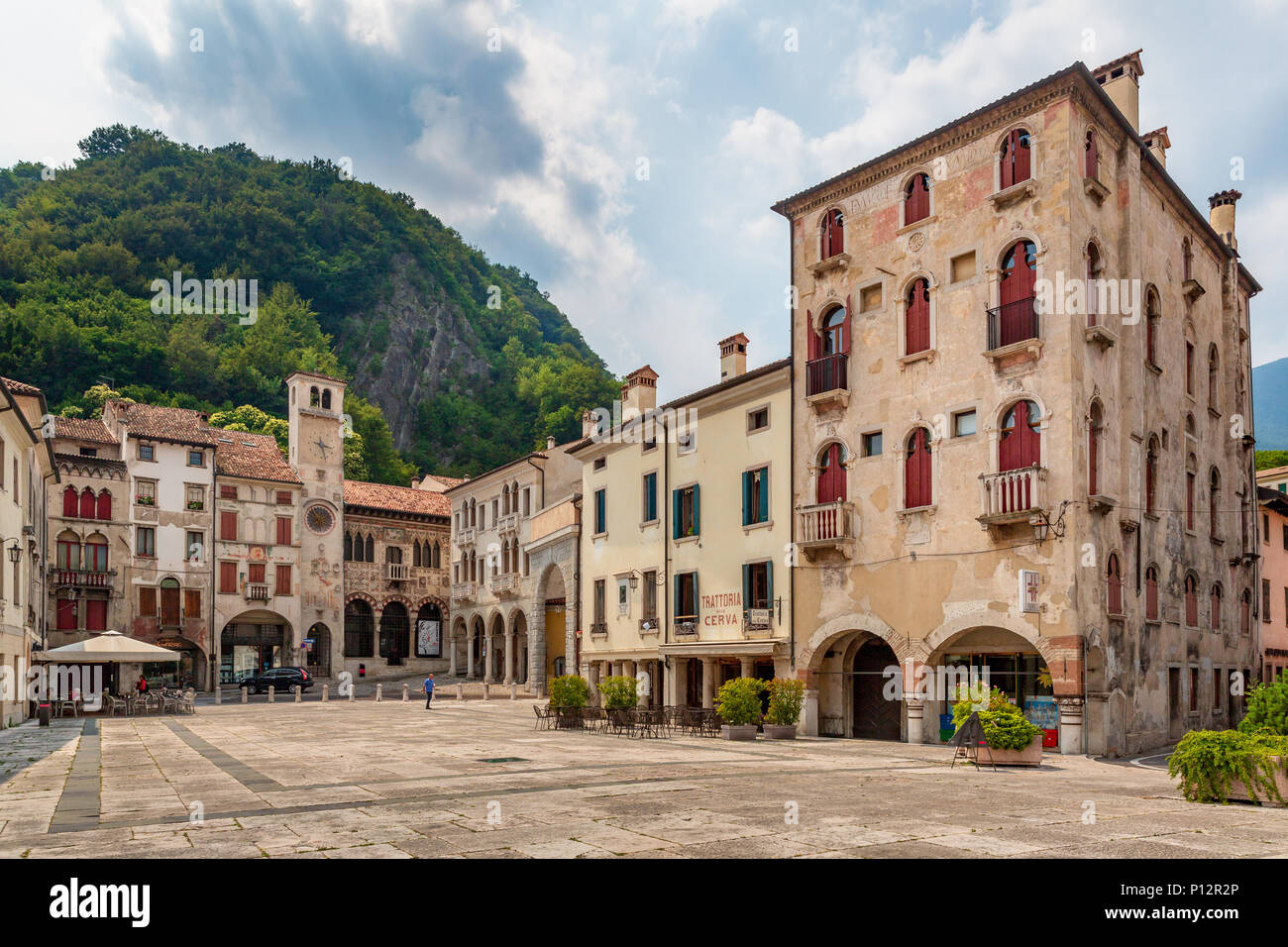 Place de la ville, Piazza Vittorio Veneto, Flaminio, Treviso, Italie ...