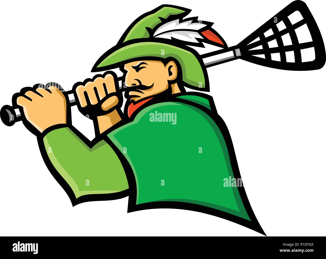 L'icône de mascotte illustration de buste d'un archer Robin des bois ...