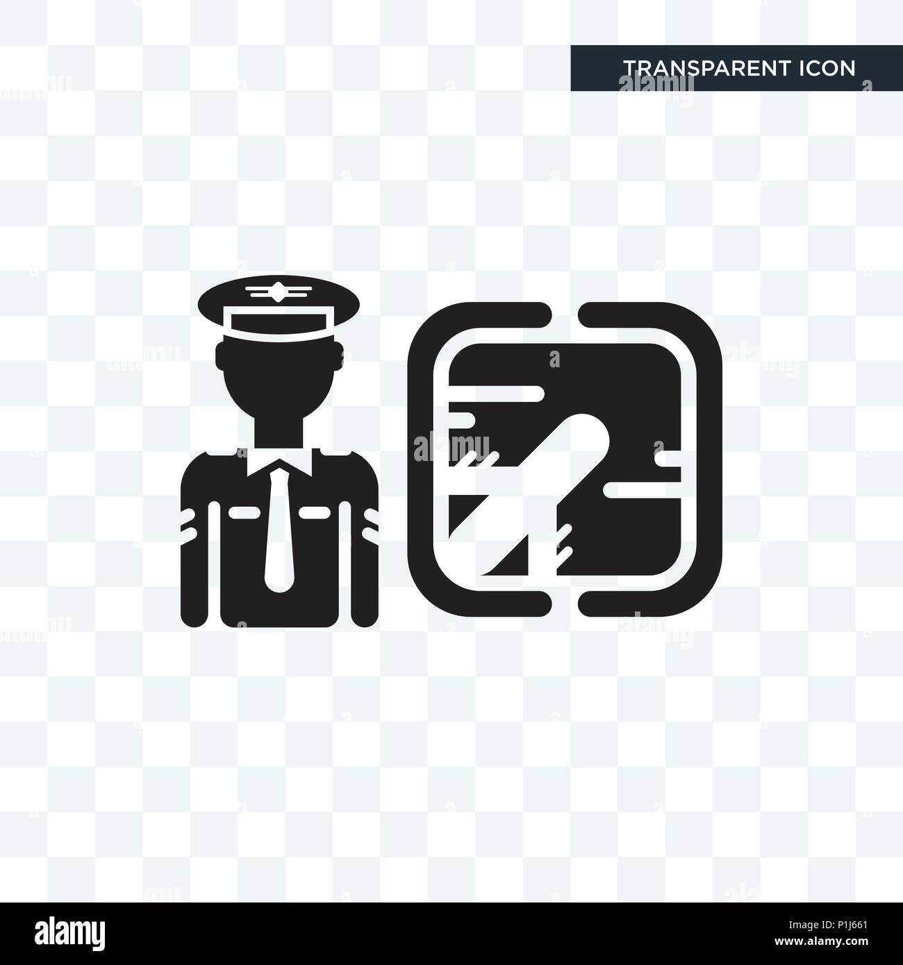 Icône vecteur pilote isolé sur fond transparent, logo concept pilote ...