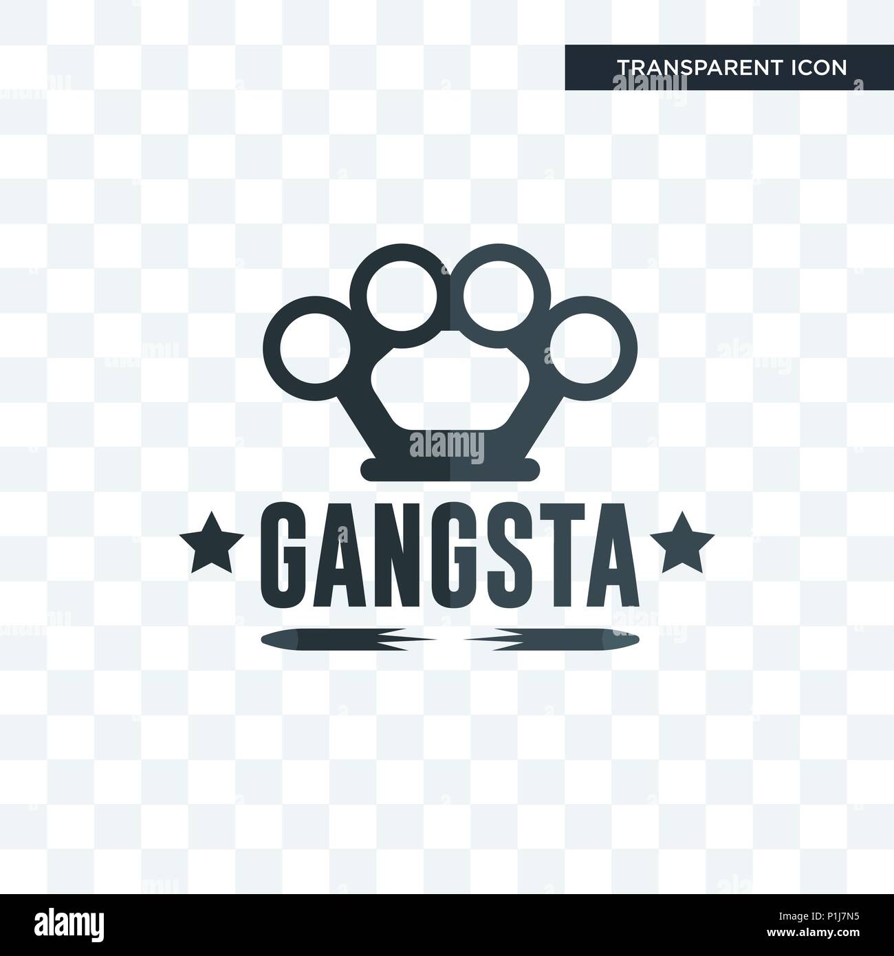 Icône vecteur gangsta isolé sur fond transparent, concept logo gangsta ...