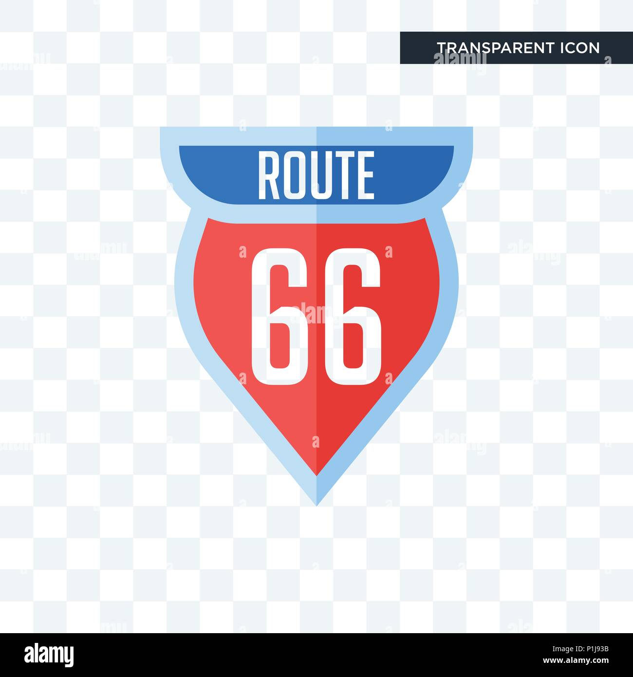 Route 66 icône vecteur isolé sur fond transparent, logo route 66 ...