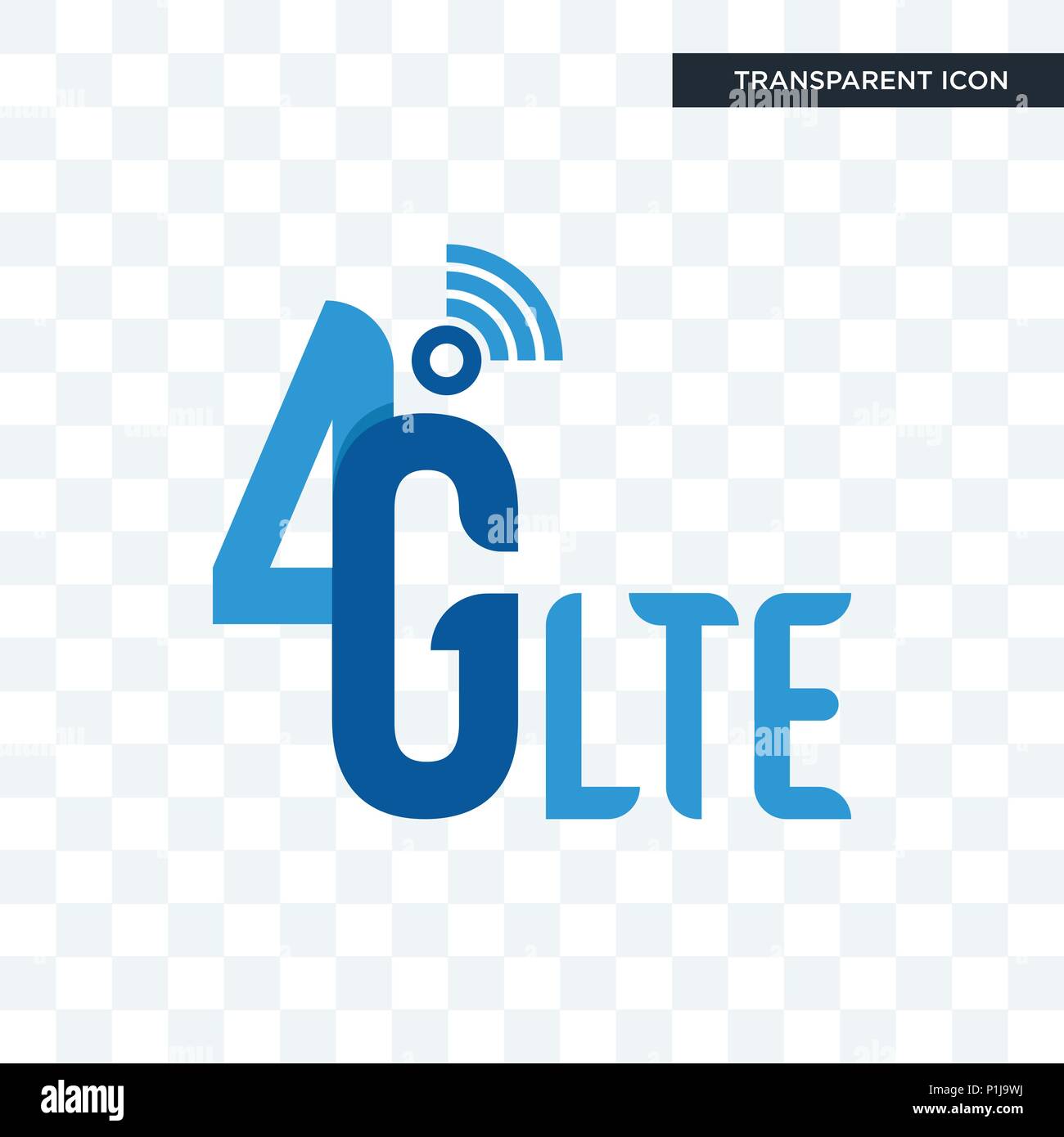 La 4g lte icône vecteur isolé sur fond transparent, 4g lte concept logo ...