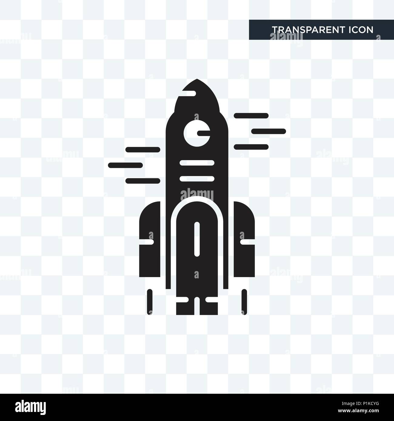 Icône vecteur fusée isolé sur fond transparent, Rocket concept logo ...