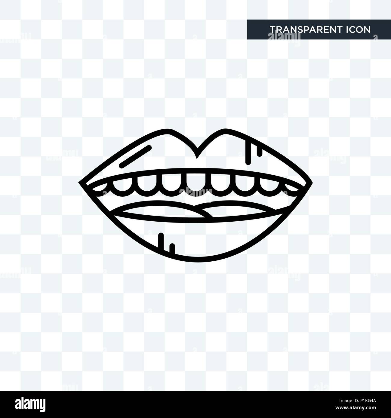 Bouche Ouverte icône vecteur isolé sur fond transparent, bouche ouverte ...