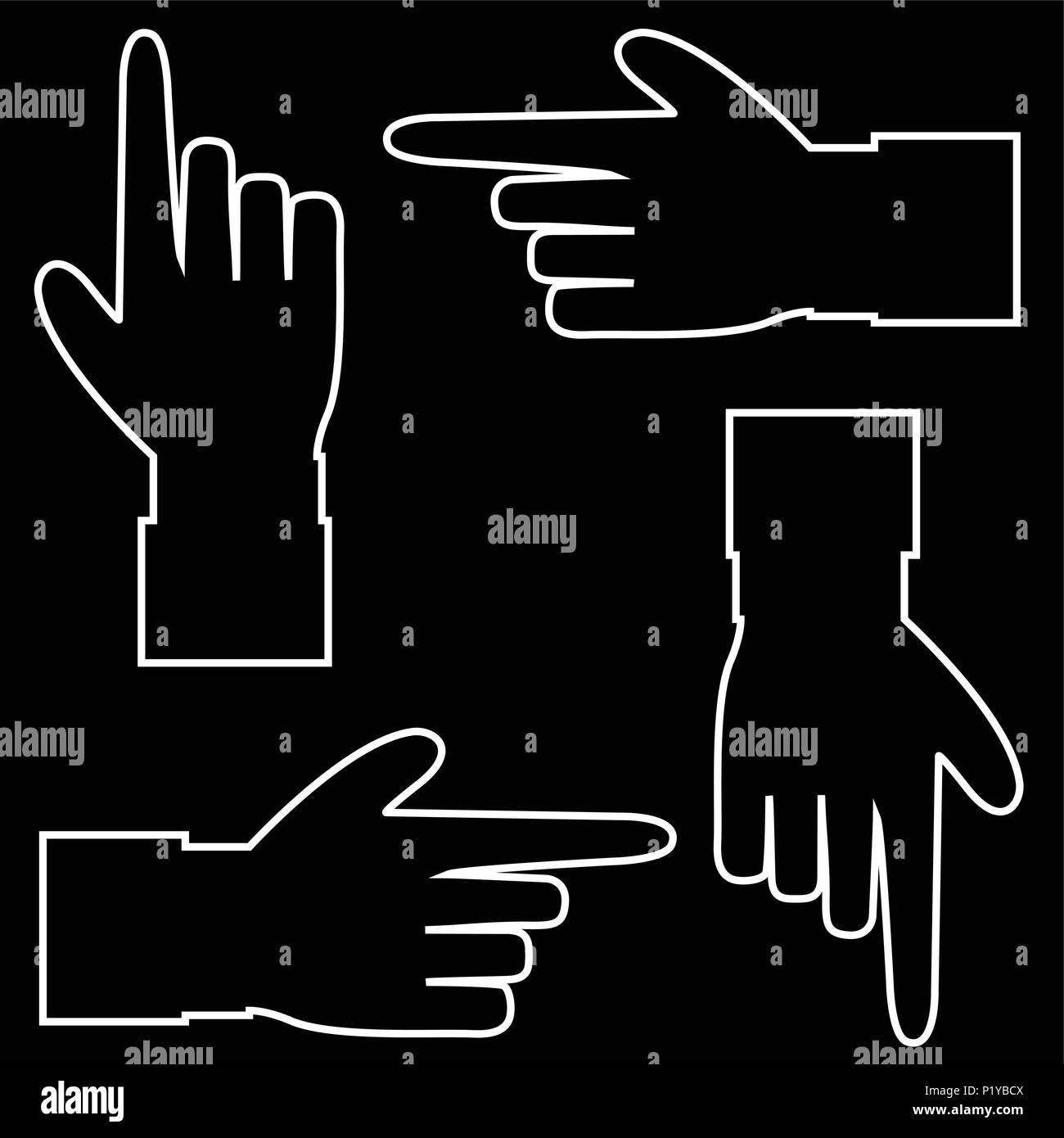 Gestes de vecteur de la main Banque d'images noir et blanc - Page 3 - Alamy