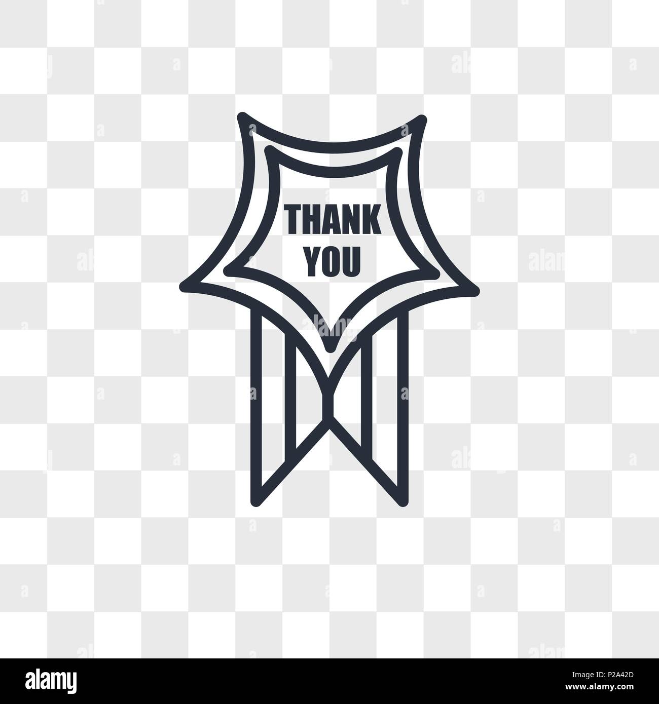 Merci icône vecteur isolé sur fond transparent, merci concept logo ...