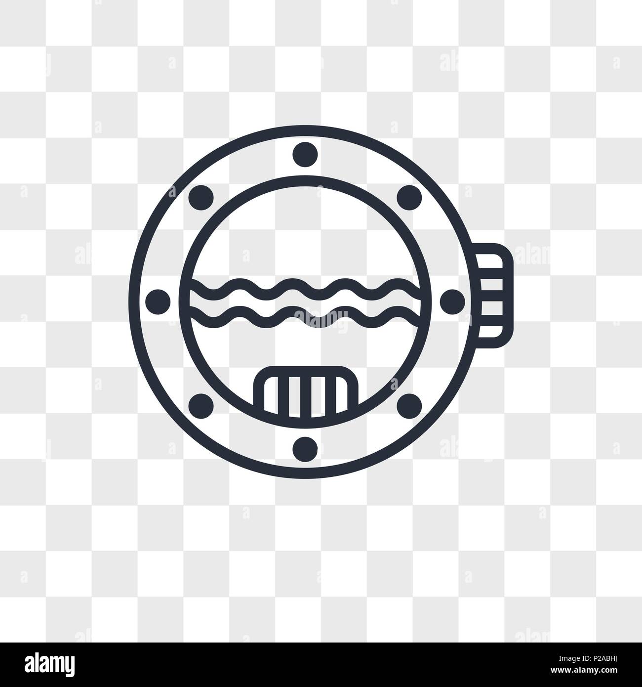 Icône vecteur hublot isolé sur fond transparent, concept logo Hublot ...